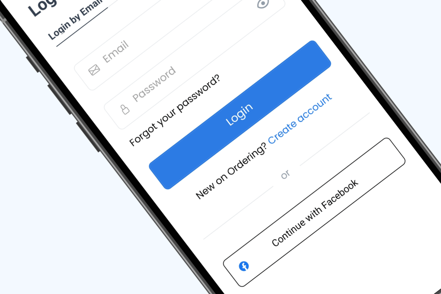 Ordering.co Feature: Facebook Login