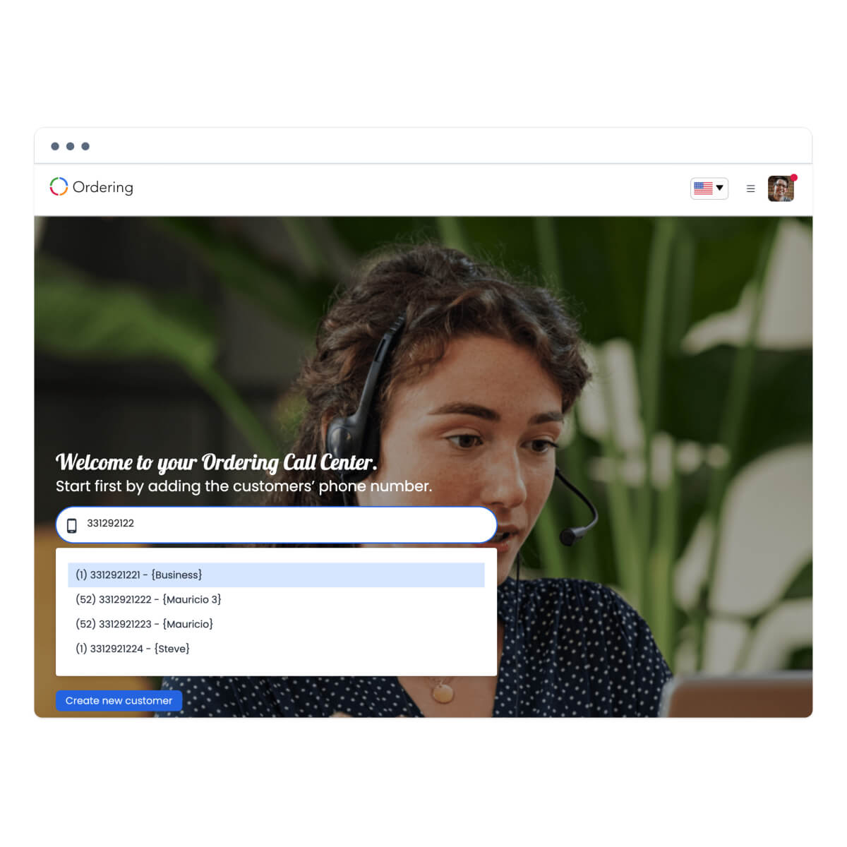 Ordering.co Feature: Call Center